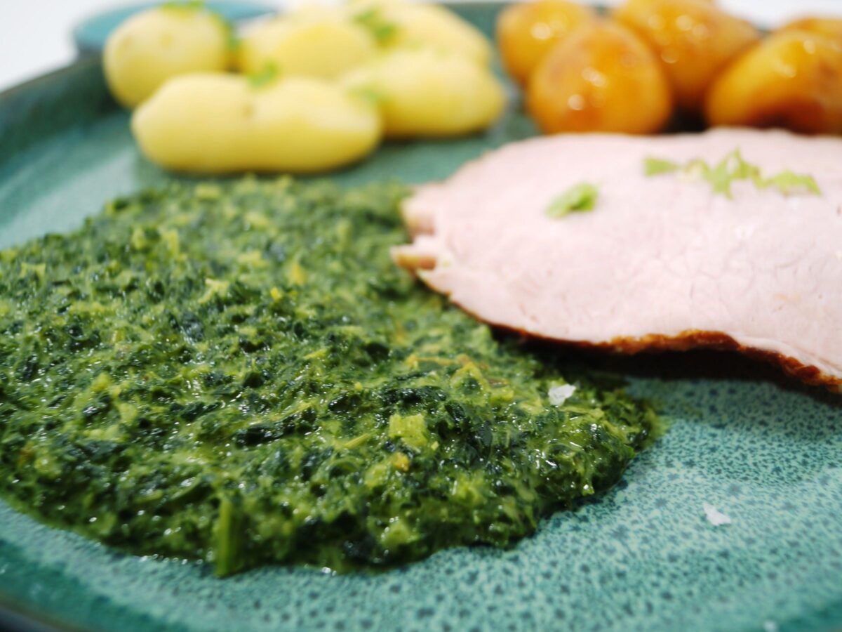 Hamburgerryg med hvide og brunede kartofler - Klassisk aftensmad - Min ...