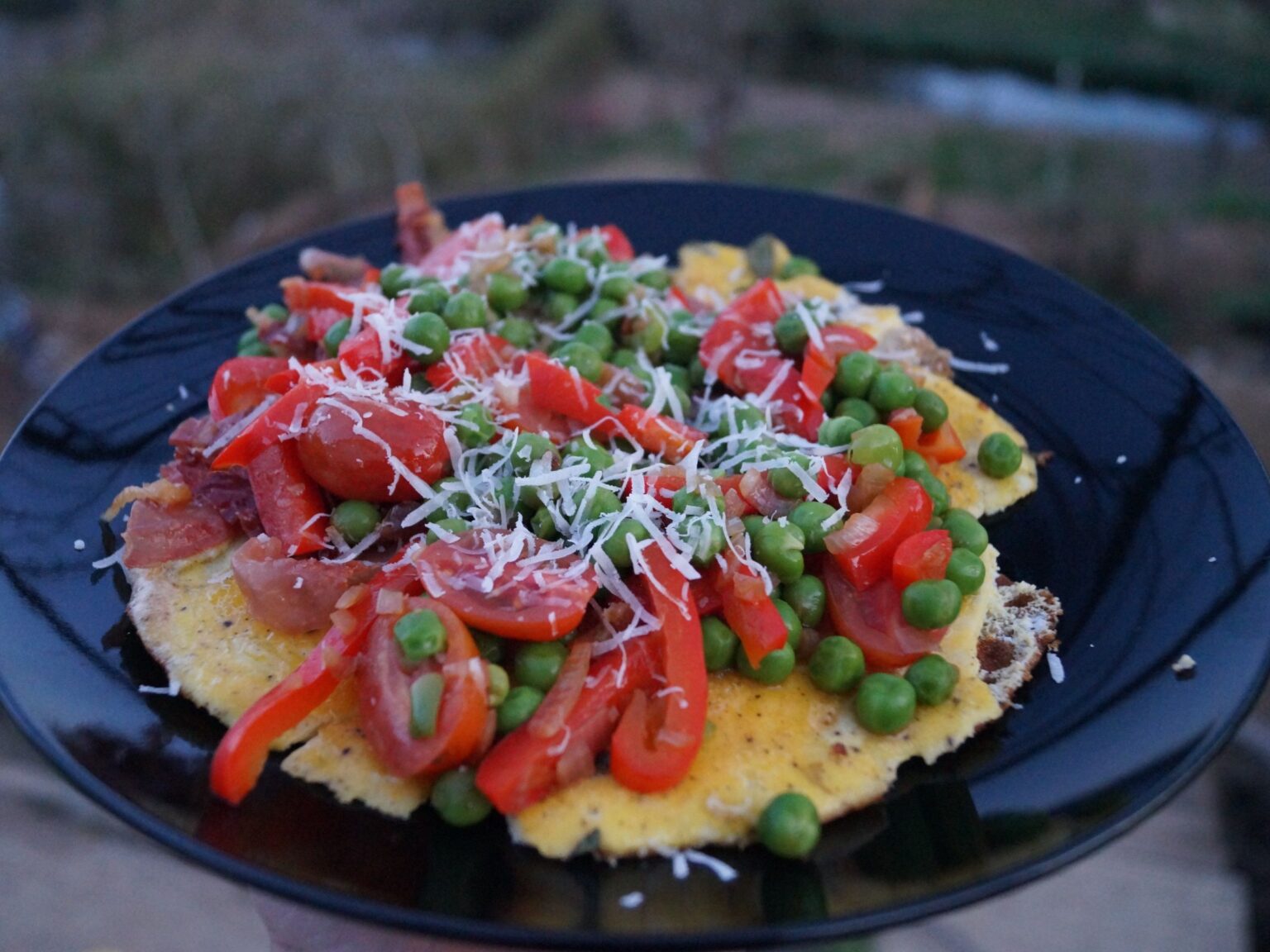 Omelet med parmesan - Omelet med grøntsager opskrift - Min Madopskrift